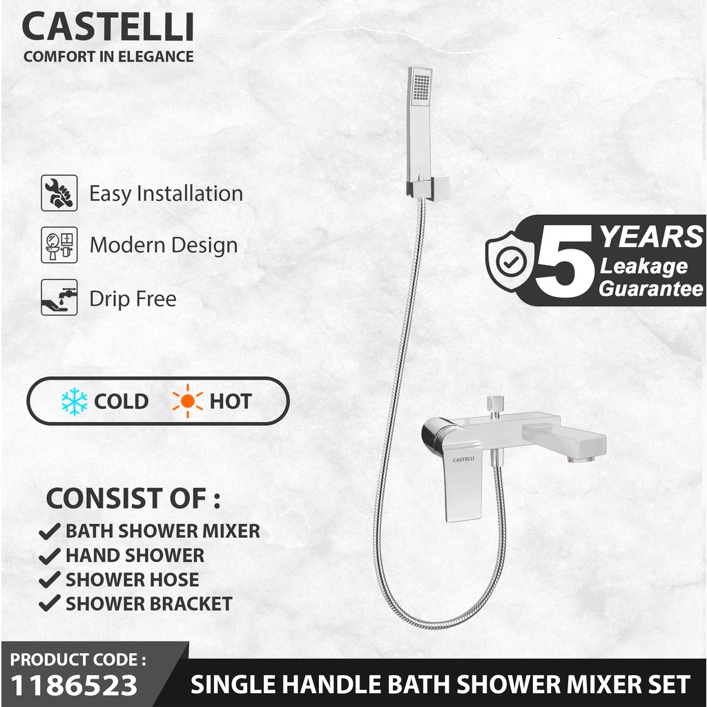 Jual CASTELLI 1186523 Keran Shower Bathtub Mixer Panas Dingin SINGLE ...