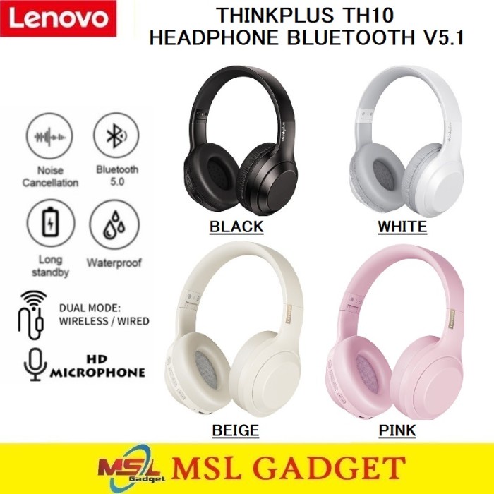 Jual Lenovo Thinkplus TH10 Headset Bando Headphone Bluetooth Wireless ...
