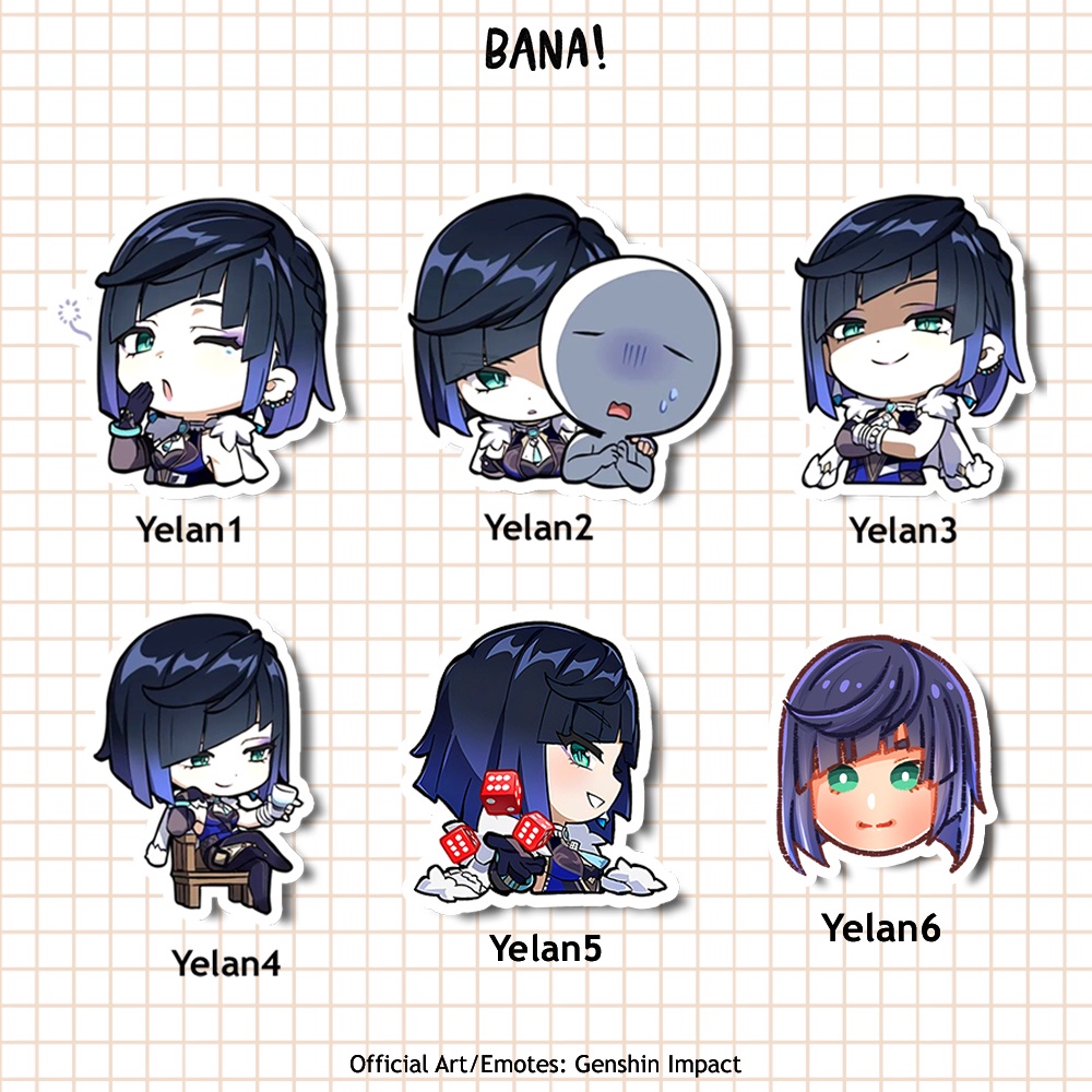 Jual Stiker Genshin Impact YELAN Sticker Vinyl Waterproof Bijian | BANA ...