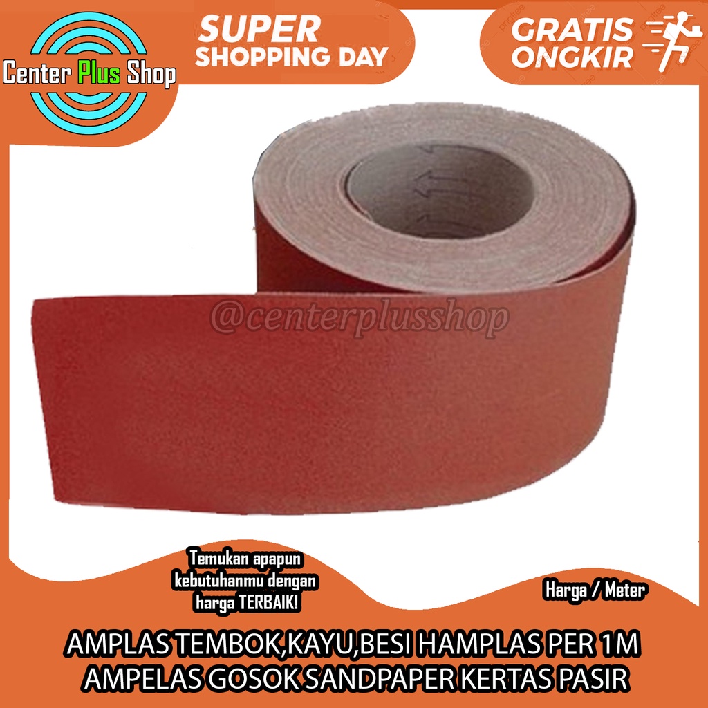 Jual AMPLAS METERAN KAYU TEMBOK AMPELAS DECOPLAS ABRASIVE PAPER PER 1M ...