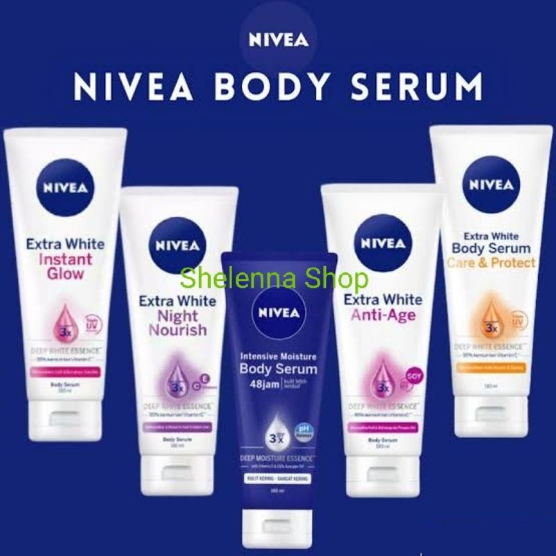 Jual Nivea Extra White Body Serum 180ml Instan Glow 200ml | Shopee Indonesia