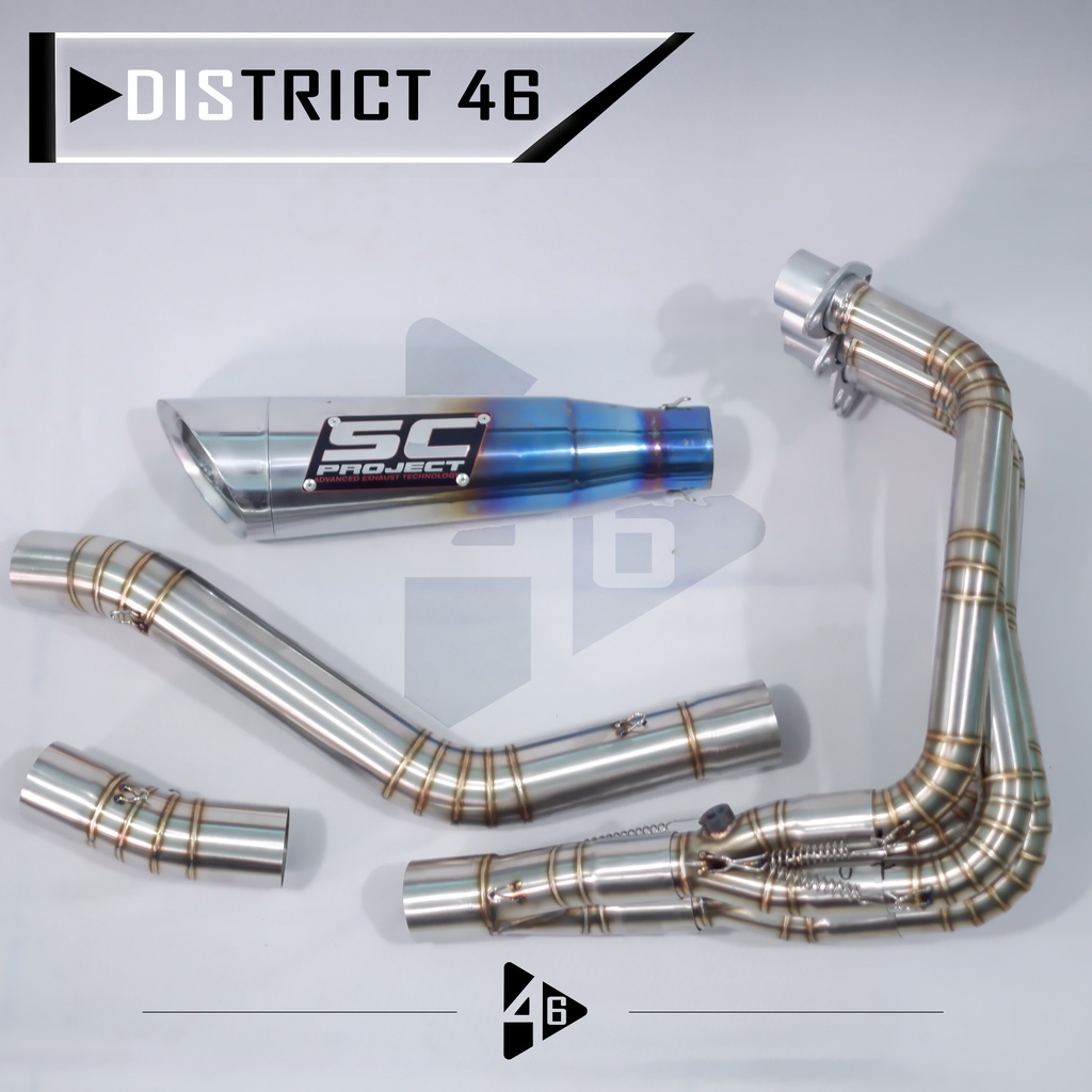 Jual KNALPOT RACING SC PROJECT S1 HALFBLUE FULLSYSTEM Ninja 250 FI ...