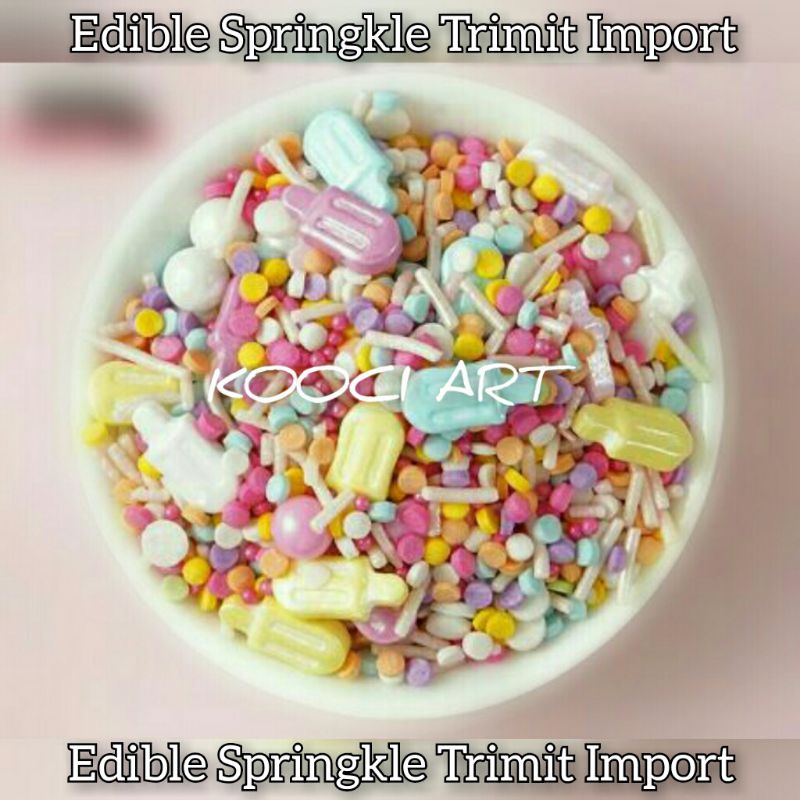 Jual Springkle edible trimit gula mutiara ice cream cake mix rainbow ...