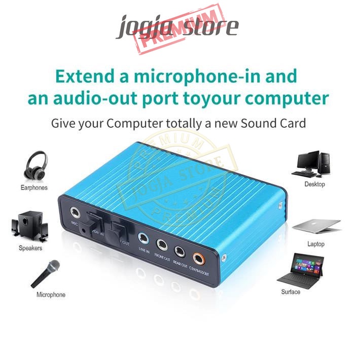 Jual Sound Card Usb External Laptop 5.1 Suround USB SoundCard CM6206 | Shopee Indonesia