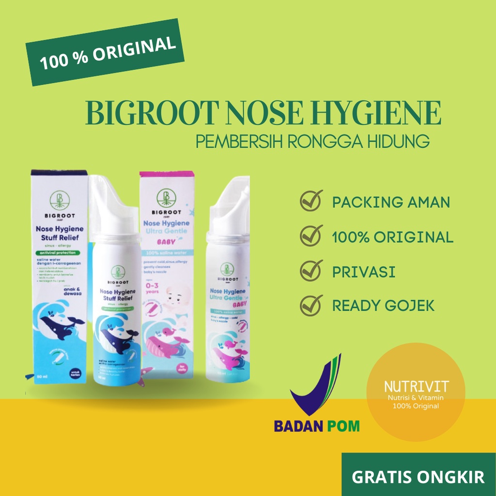 Jual Bigroot Nose Hygiene Ultra 50 ml Semprot Hidung Pilek BABY / ANAK ...