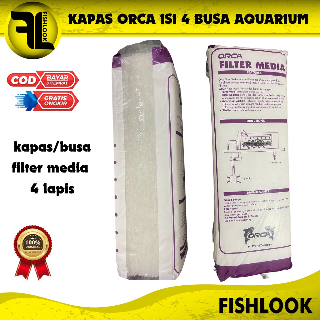 Jual Orca filter media aquarium kapas filter 4 lapis tebal high quality ...