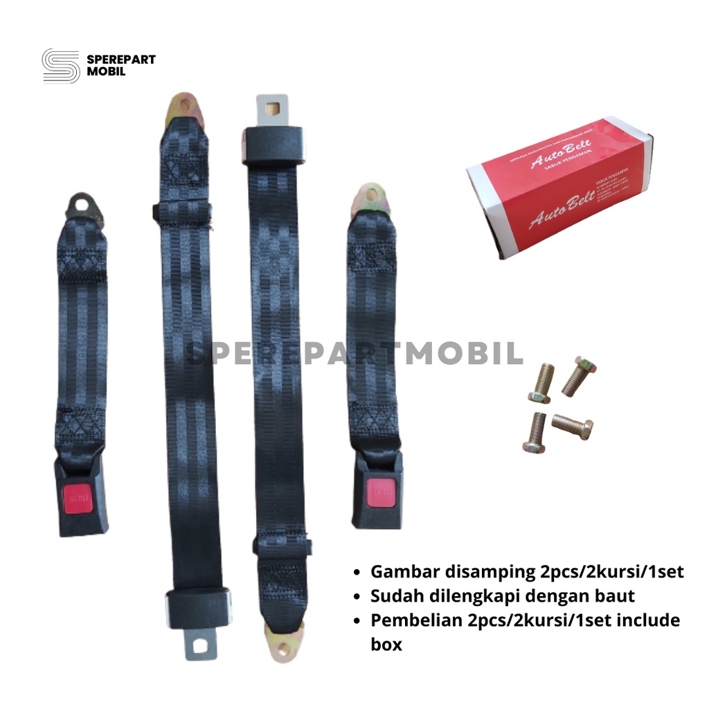 Jual Sabuk Pengaman Safety Belt Seat Belt 2Point/2Titik Mobil Truk Bus ...
