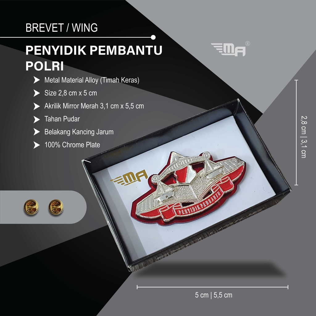 Jual Brevet Wing Penyidik Pembantu Polri Brivet Pin | Shopee Indonesia