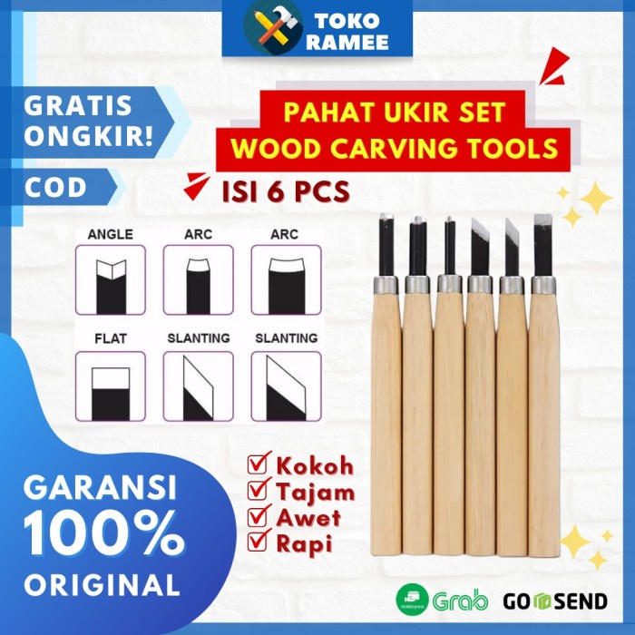 Jual :>:>:>:>] PISAU ALAT PAHAT UKIR KAYU / WOOD CARVING SET 6 PCS ...
