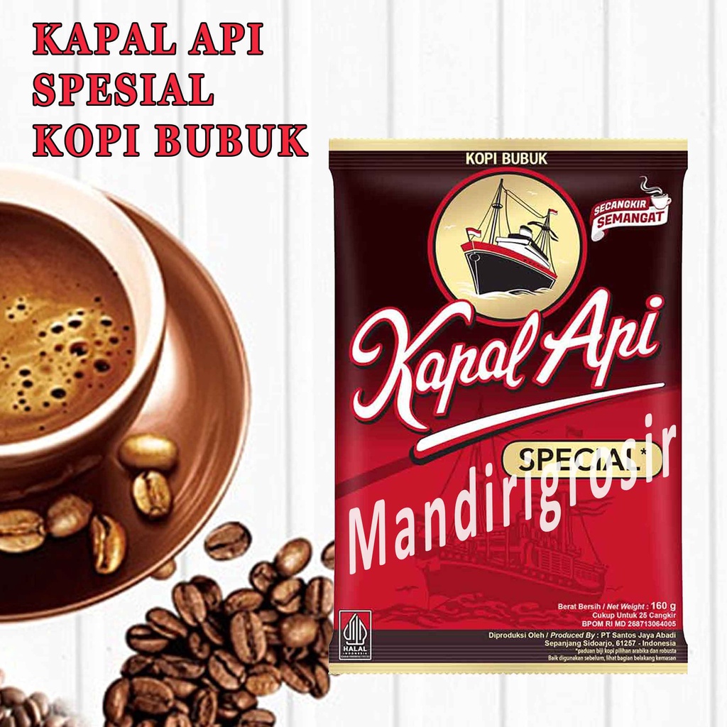 Jual Coffee Kapal Api* Kopi Bubuk* Kopi Hitam Spesial* 150gr | Shopee ...