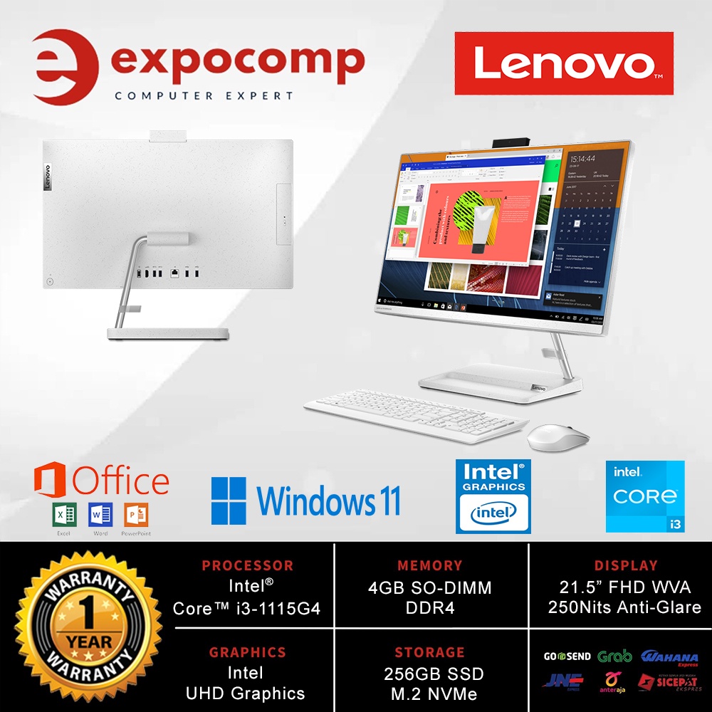 Jual LENOVO ALL IN ONE AIO 3i 22ITL6 BCID CORE i3-1115G4 4GB 256GB W11 ...