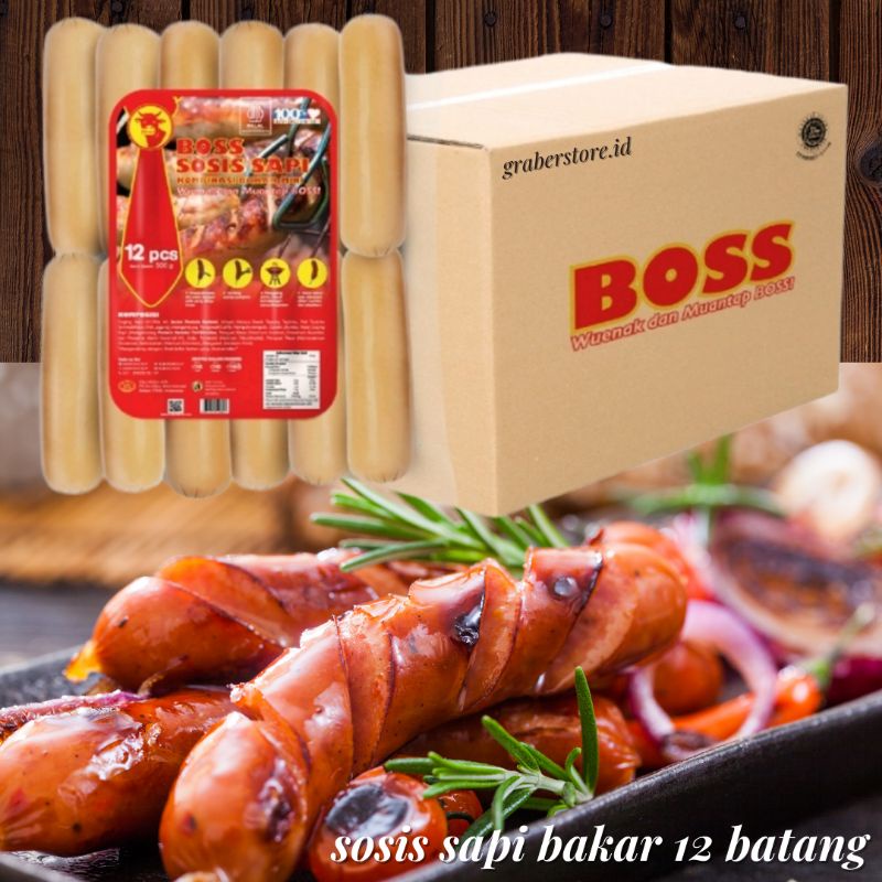Jual Boss Sosis Sapi Bakar Mini Original isi 12s 500gr / Sosbak / Sosis ...
