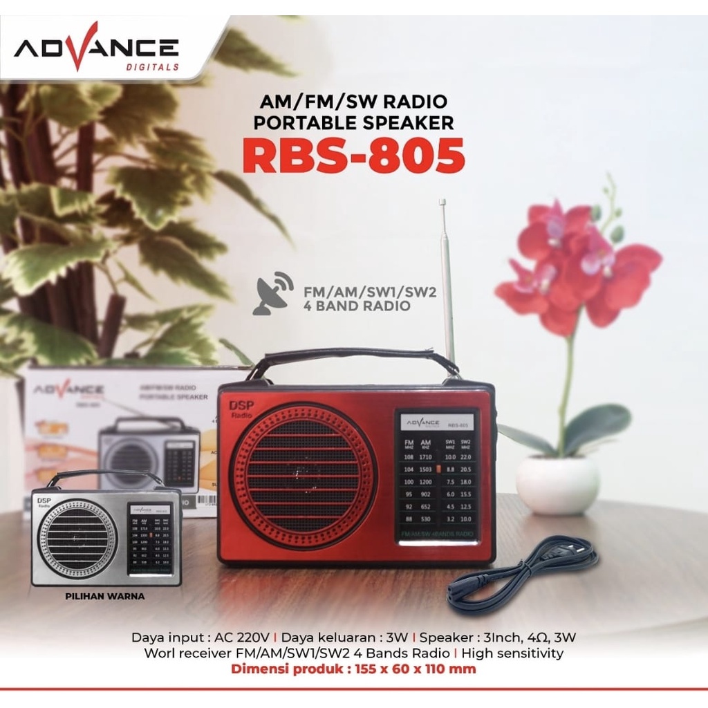 Jual Speaker Radio Advance RBS-805 RBS-805B RBS-F10 Bluetooth / Radio ...