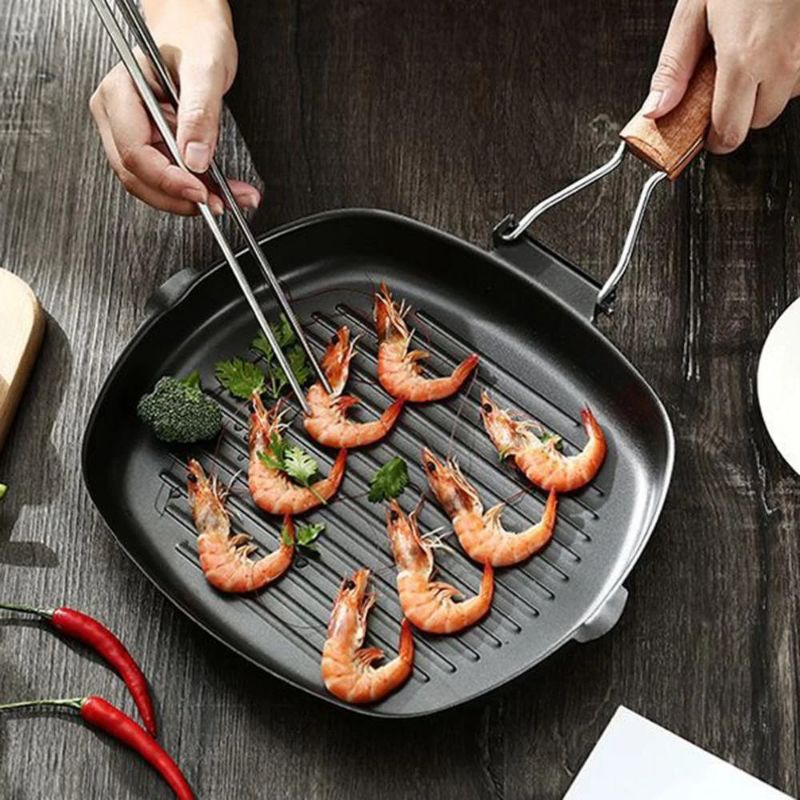Jual Teflon Panci Panggang Square Grill Pan Lipat Foldable 20Cm Wajan ...