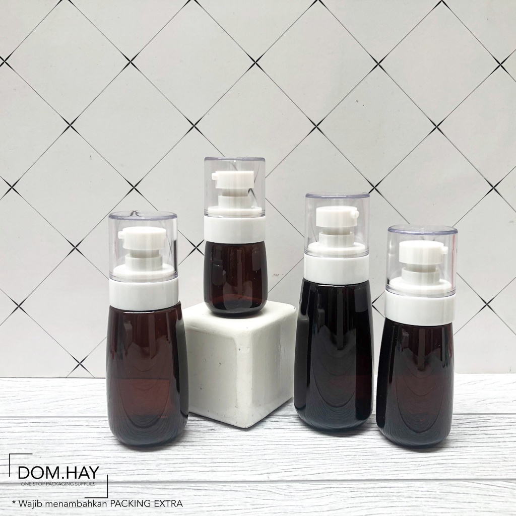 Jual Botol Pump Lotion Plastik PET Cokelat 30ml 60ml 80ml 100ml Shampoo ...