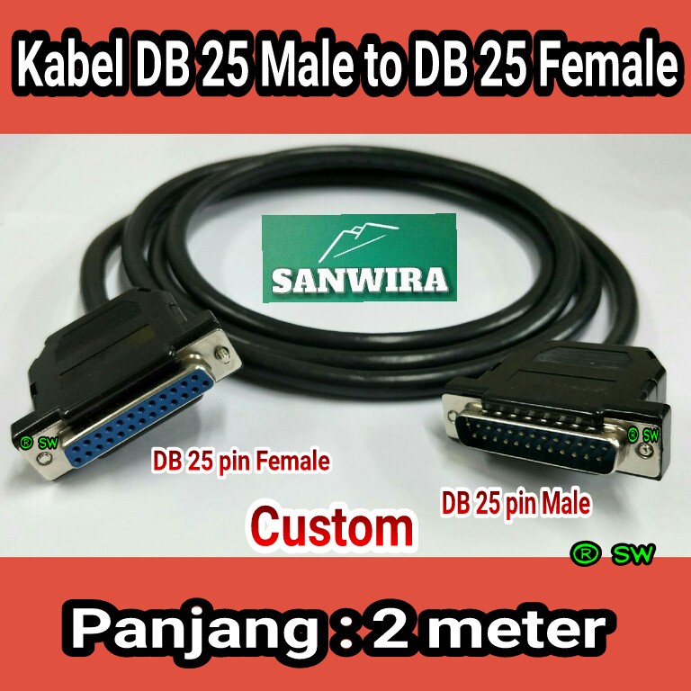 Jual Kabel DB 25 Male to Female / Kabel DB25 Male to DB25 Female ...