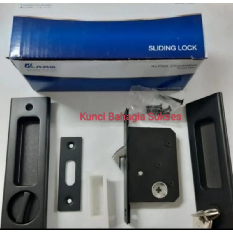 Jual KUNCI SLIDING LOCKSET ALPHA SL221-H-0001-35 MATT BLACK (CYLINDER ...