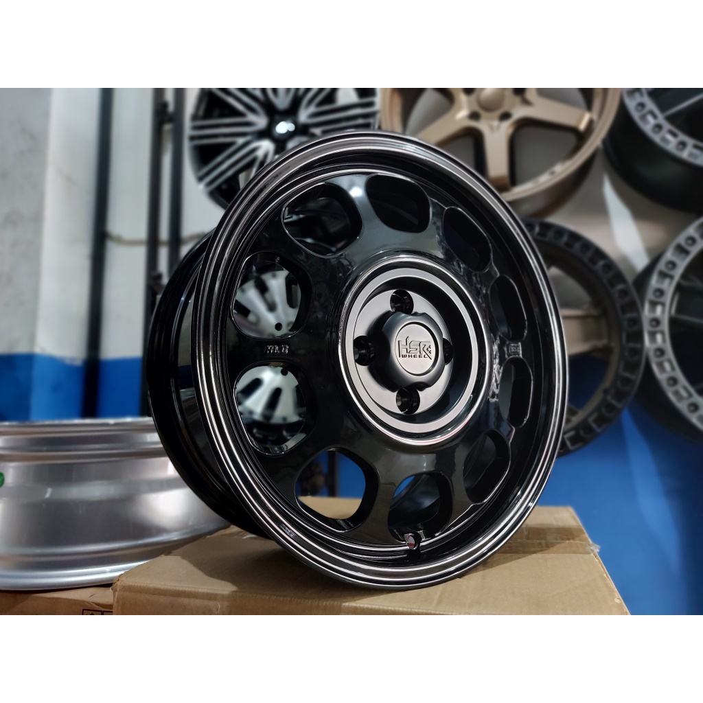 Jual VELG MOBIL RING 16 BLACK GLOSSY LUBANG 4 PCD 4X100 HSR BAHAN ALLOY ...