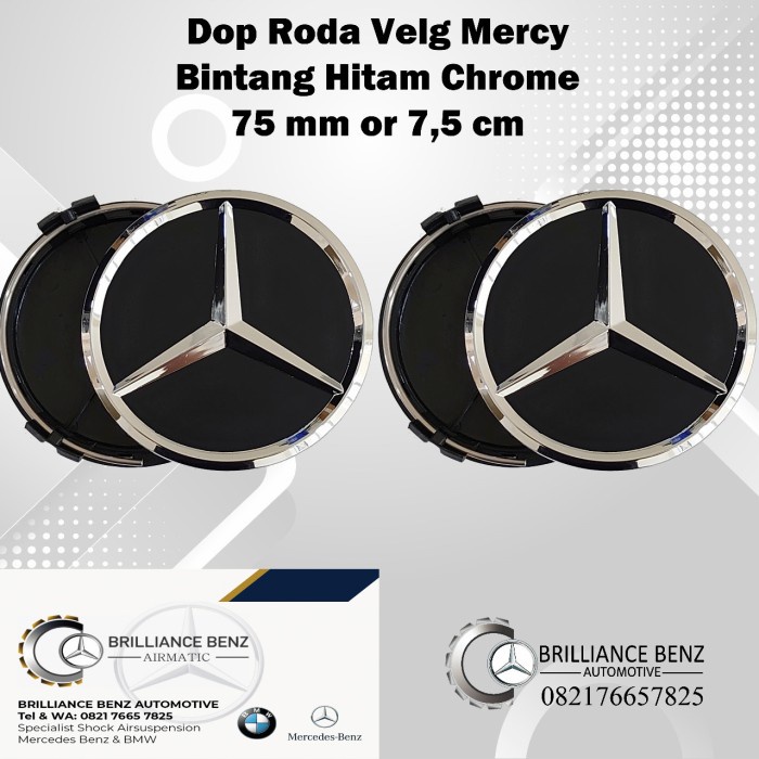 Jual DOP VELG RODA MERCY 75MM BINTANG CHROME EMBLEM DOP RODA MERCEDES ...