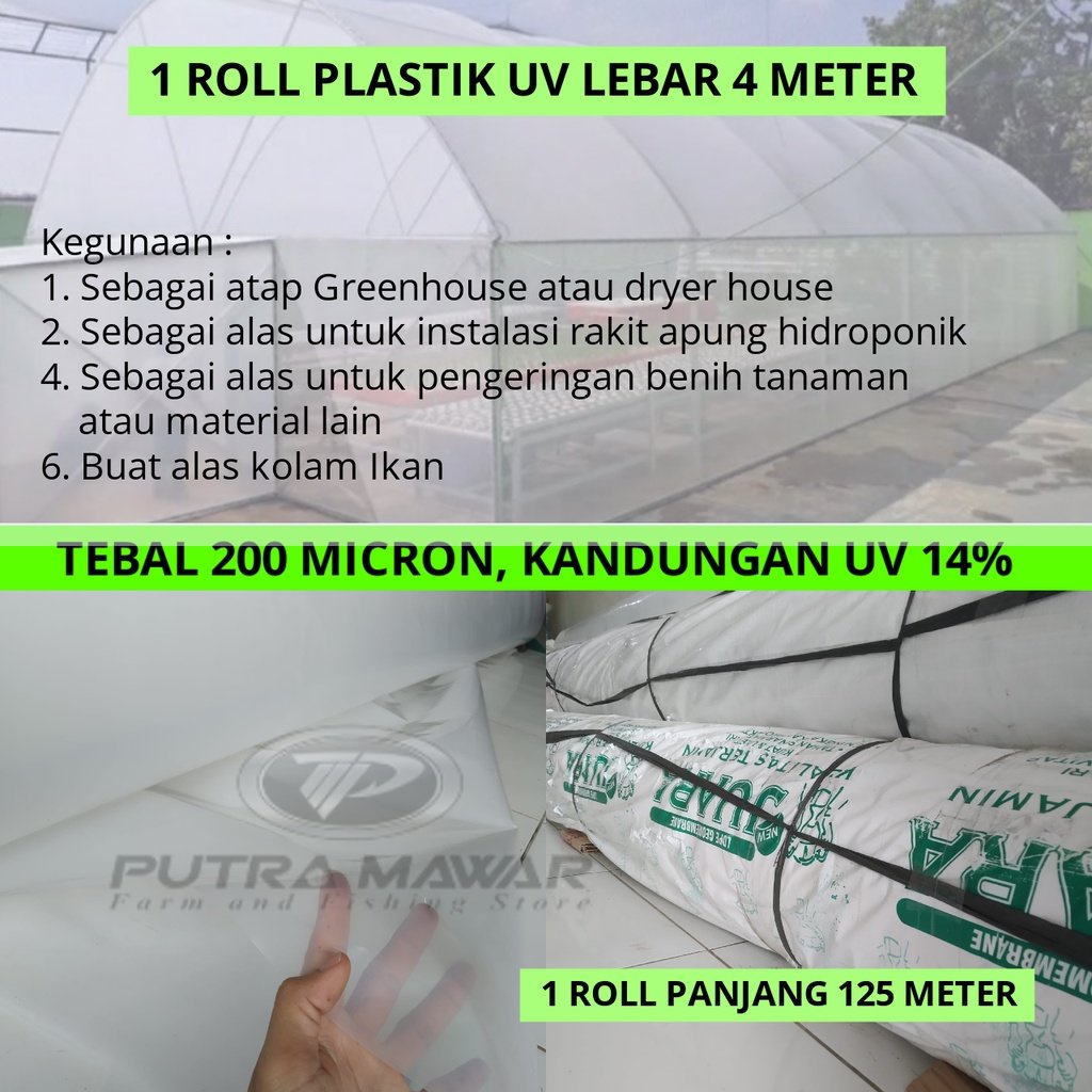 Jual 1 Roll Plastik Uv Lebar 4 Panjang 125 Meter Tebal 200 Micron Merk ...