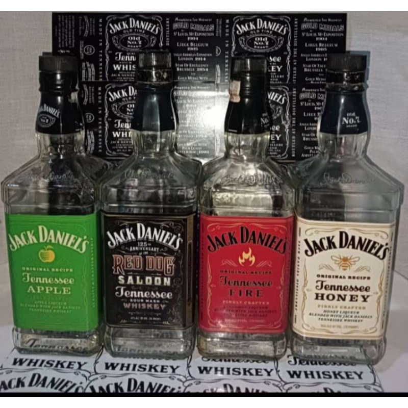 Jual botol bekas,botol Jack denil, botol unik botol pajangan stiker kw ...
