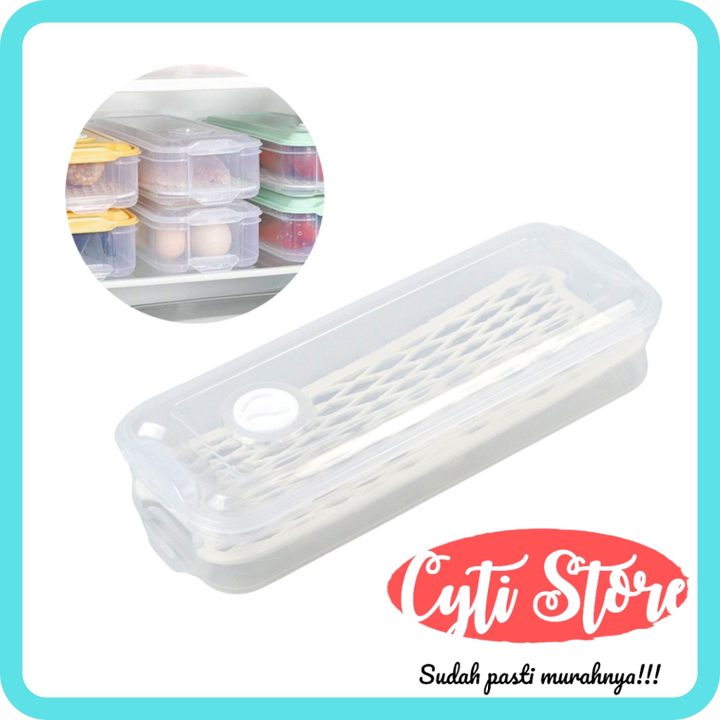 Jual Kotak Kontainer Makanan Kulkas Kitchen Storage Food Box with Drain ...
