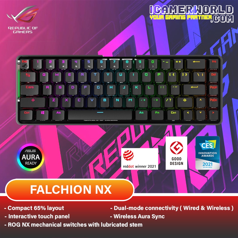 Jual ASUS ROG Falchion NX 65% Wireless Mechanical Gaming Keyboard ...
