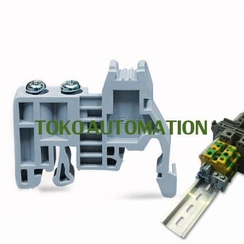 Jual E/UK EUK Screw Fixed Terminal Block End Stopper Fittings Din Rail ...