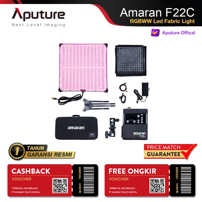 Jual Aputure Amaran F22C / F 22C Rgbww Led Flexible Lighting 2X2 V ...