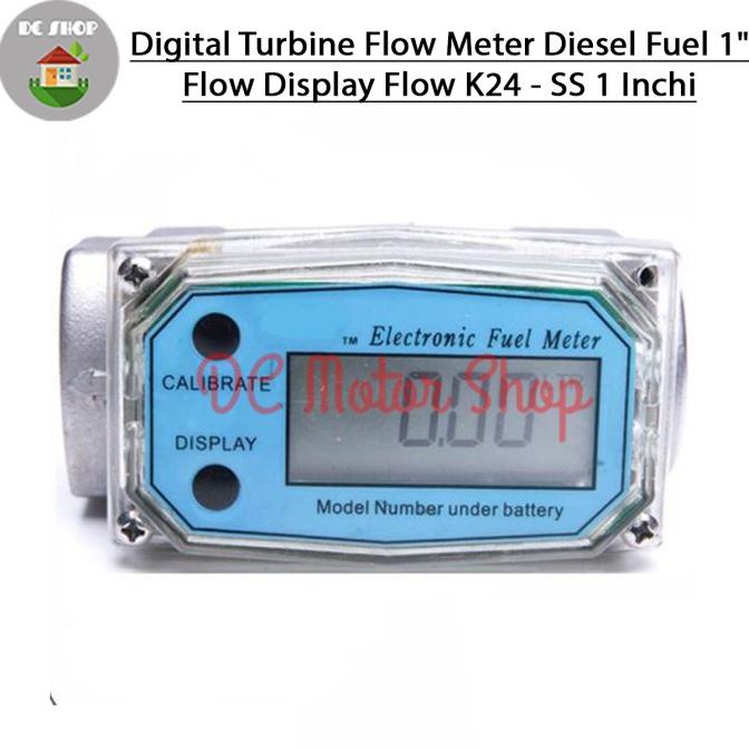 Jual Digital Turbine Flow Meter Diesel Fuel 1" Flow Display Flow K24 dc ...
