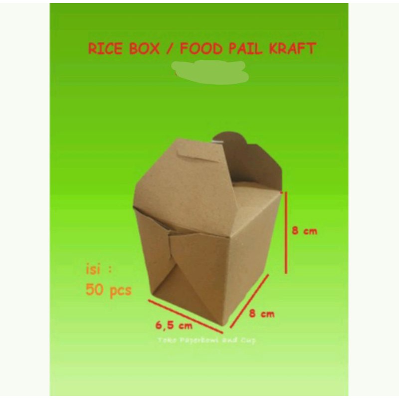 Jual Food Pail Tempat Paper Lunch Box Kotak Makan Nasi Kotak Food Rice ...