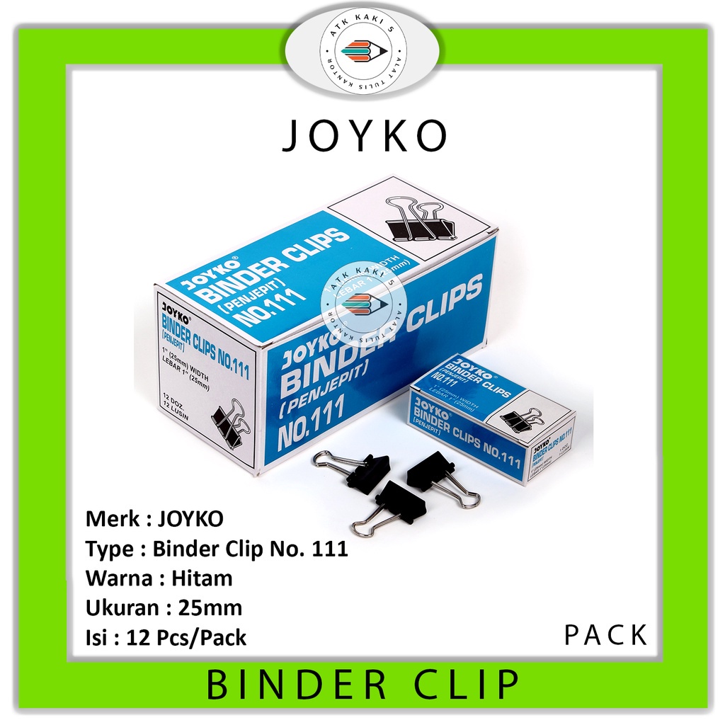 Jual JOYKO - Binder Clip 111 - Pack | Shopee Indonesia
