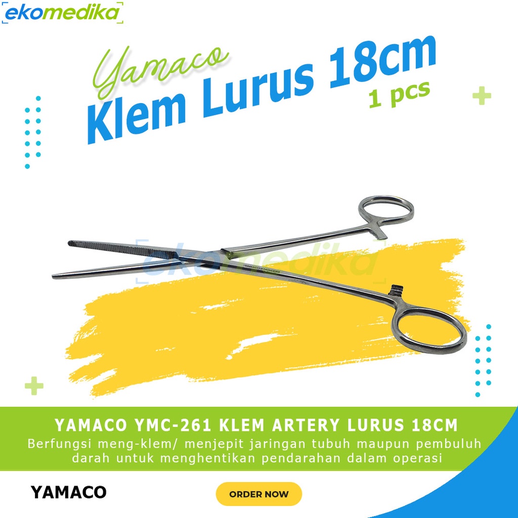 Jual Klem Lurus 18 cm | Klem Artery Lurus | Pean Forceps STR 18cm ...