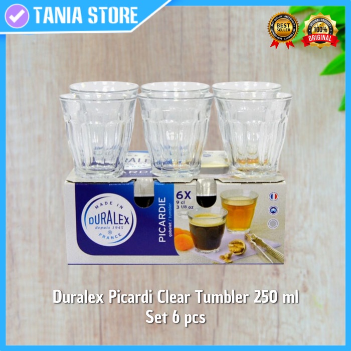 Jual Gewa Duralex Picardi Clear Tumbler 25 Cl Gelas Minum Kaca 250 Ml Set 6 Pcs | Shopee Indonesia