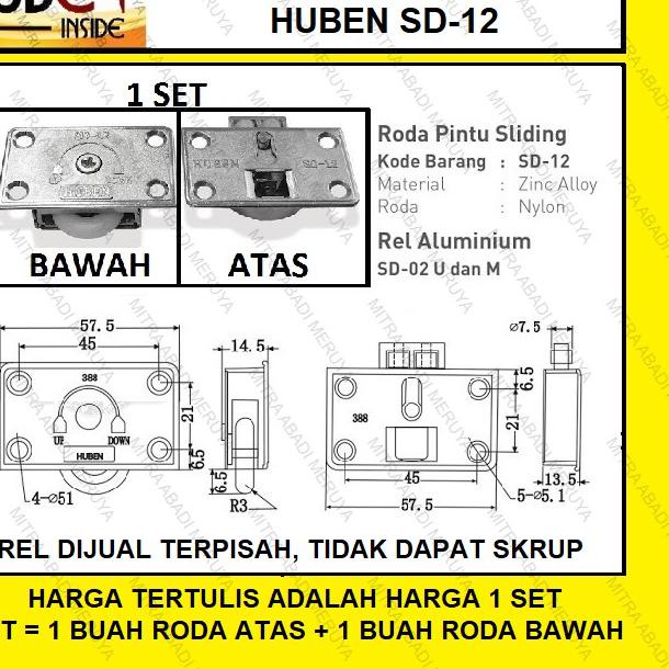 Jual Depan Roda Pintu Lemari Sliding / Geser HUBEN SD-12 Roda Pintu Sliding | Shopee Indonesia