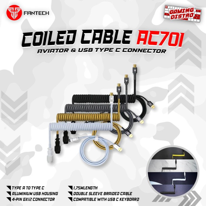 Jual Coiled Cable Aviator Fantech Ac701 Usb Type C For Mechanical ...