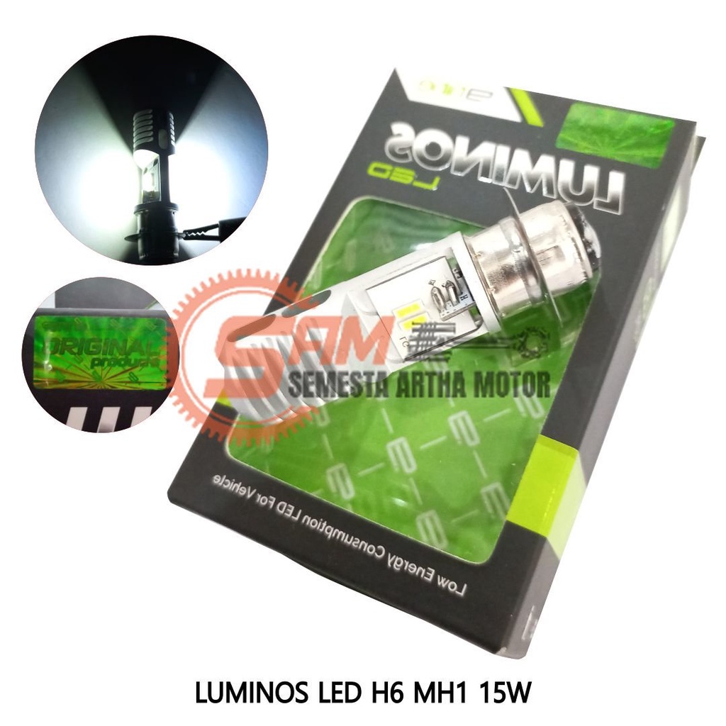 Jual Luminos Headlamp LED H6 MH1 15W AC DC Lampu Sorot Depan Universal ...