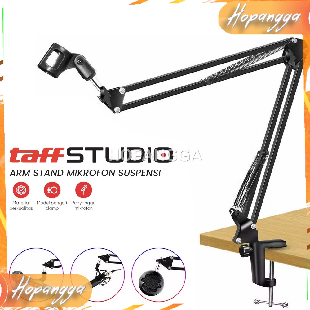 Jual Arm Stand Mic Suspensi Taffware Holder Microphone Jepit Meja ...