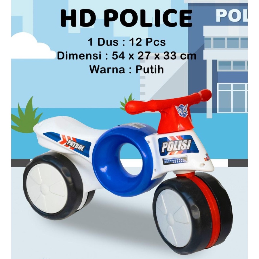 Jual Mainan Anak Sepeda Motor Dorong Polisi Keren Balance HD POLICE ...