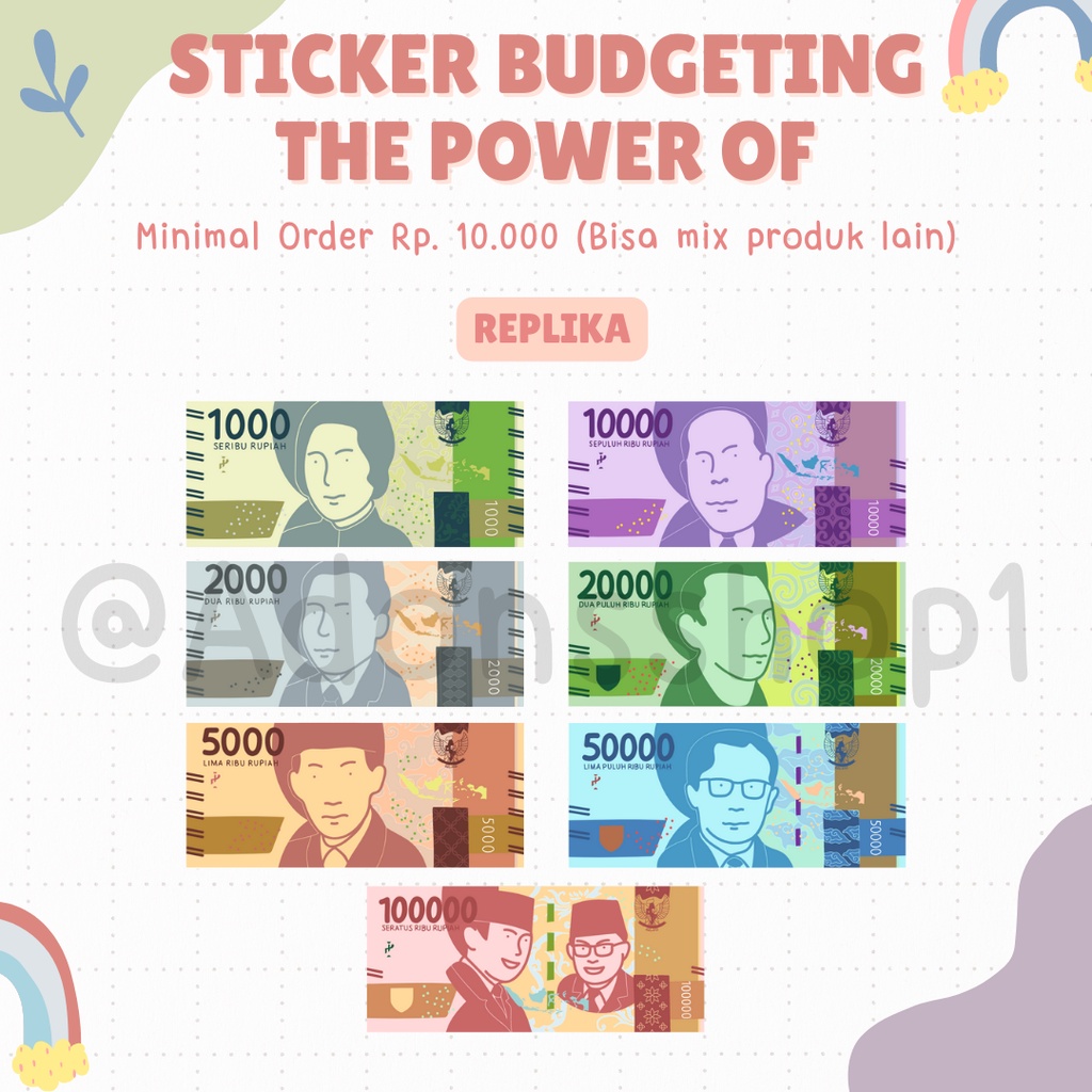 Jual [PART 1] STICKER REPLIKA UANG / STIKER BUDGETING SET / Stiker ...