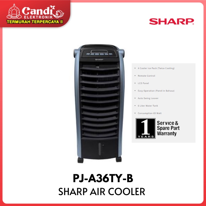 Jual SHARP AIR COOLER PJ-A36TY-B 4 Cooler Ice Pack Remote Control LCD ...