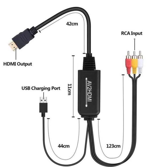 Jual Kabel AV RCA to HDMI 1.8 Meter | Shopee Indonesia