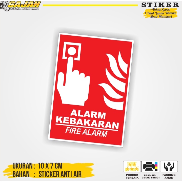 Jual Stiker Sign Alarm Kebakaran / Stiker Simbol Alarm Kebakaran ...