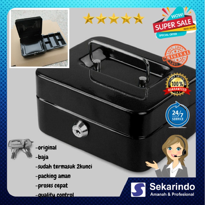 Jual Brankas Petty Cash Kotak Uang Perhiasan Money Box - Rayshiva ...