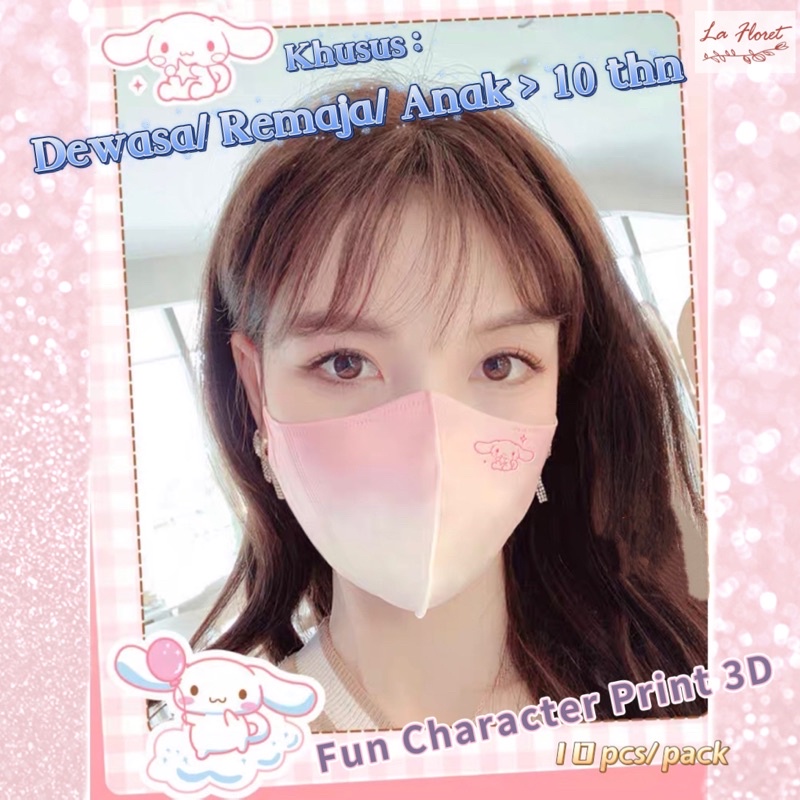 Jual New 3D Duckbill Character Print Mask Gradasi Emboss design (3 ...