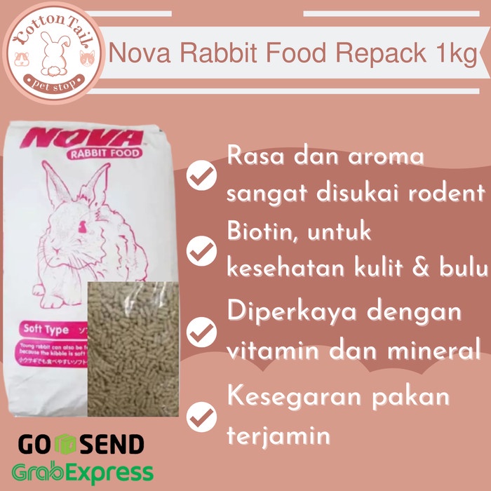 Jual Nova REPACK 1kg - Makanan Kelinci Nova / Nova Rabbit Food Repack 1 ...