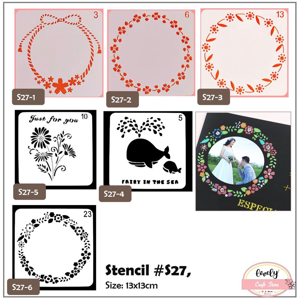 Jual LovelyCraftStore | S27 plastic stencil cetakan stensil lukis ...