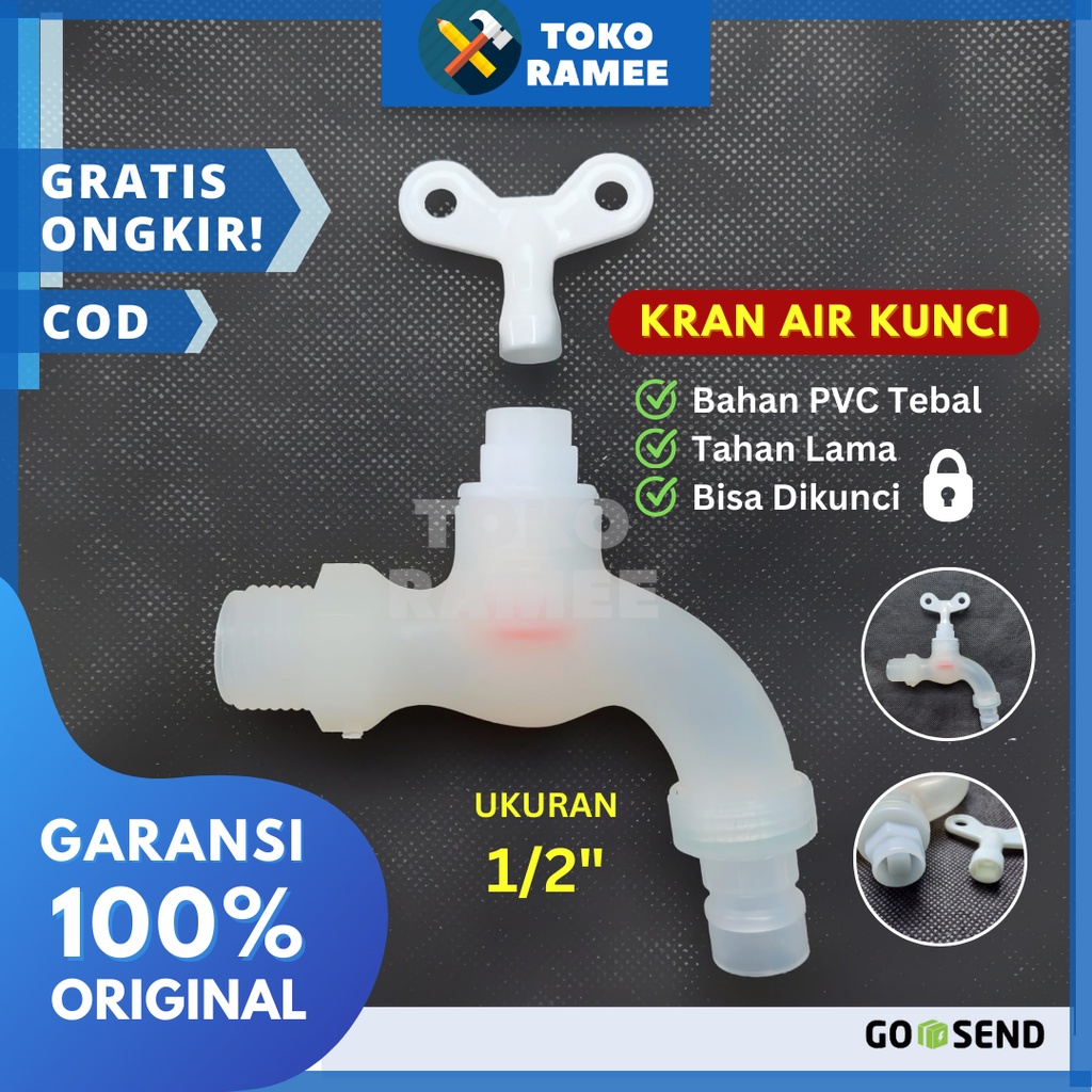 Jual Kran / Keran Air Taman / Tembok 1/2" Inch Inci Bisa Kunci Dikunci ...