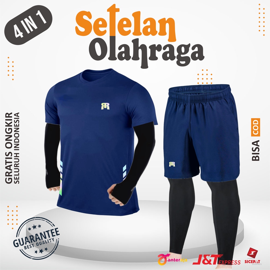 Jual Jersey 4 in 1 Baju Setelan Olahraga dan Manset Set Lengkap Bahan ...