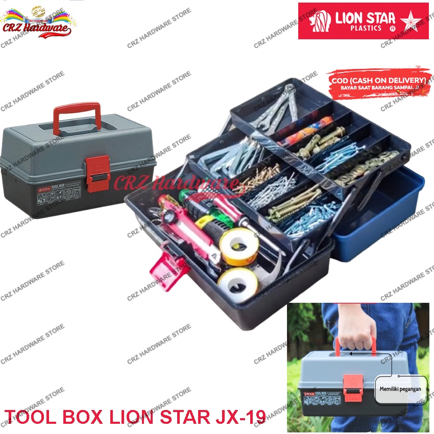 Jual TOOL BOX KOTAK PERKAKAS LION STAR JX19 PERALATAN BERTINGKAT BOX ...